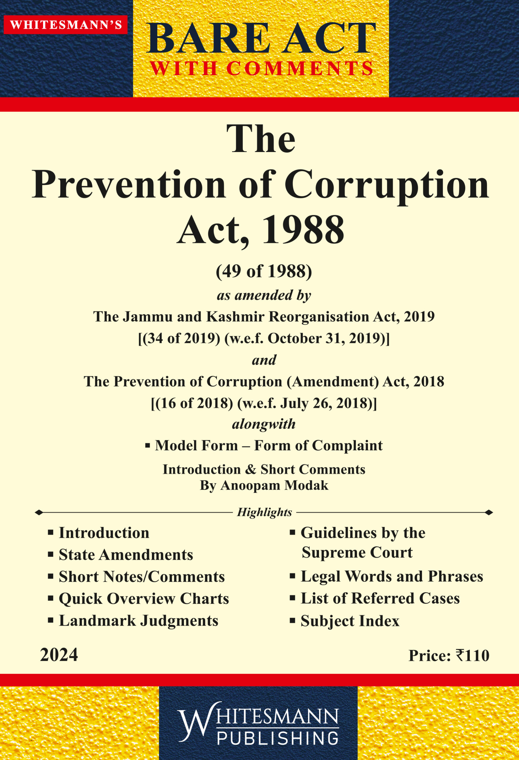 The Prevention of Corruption Act,1988 Bare Acts English with Comments ...
