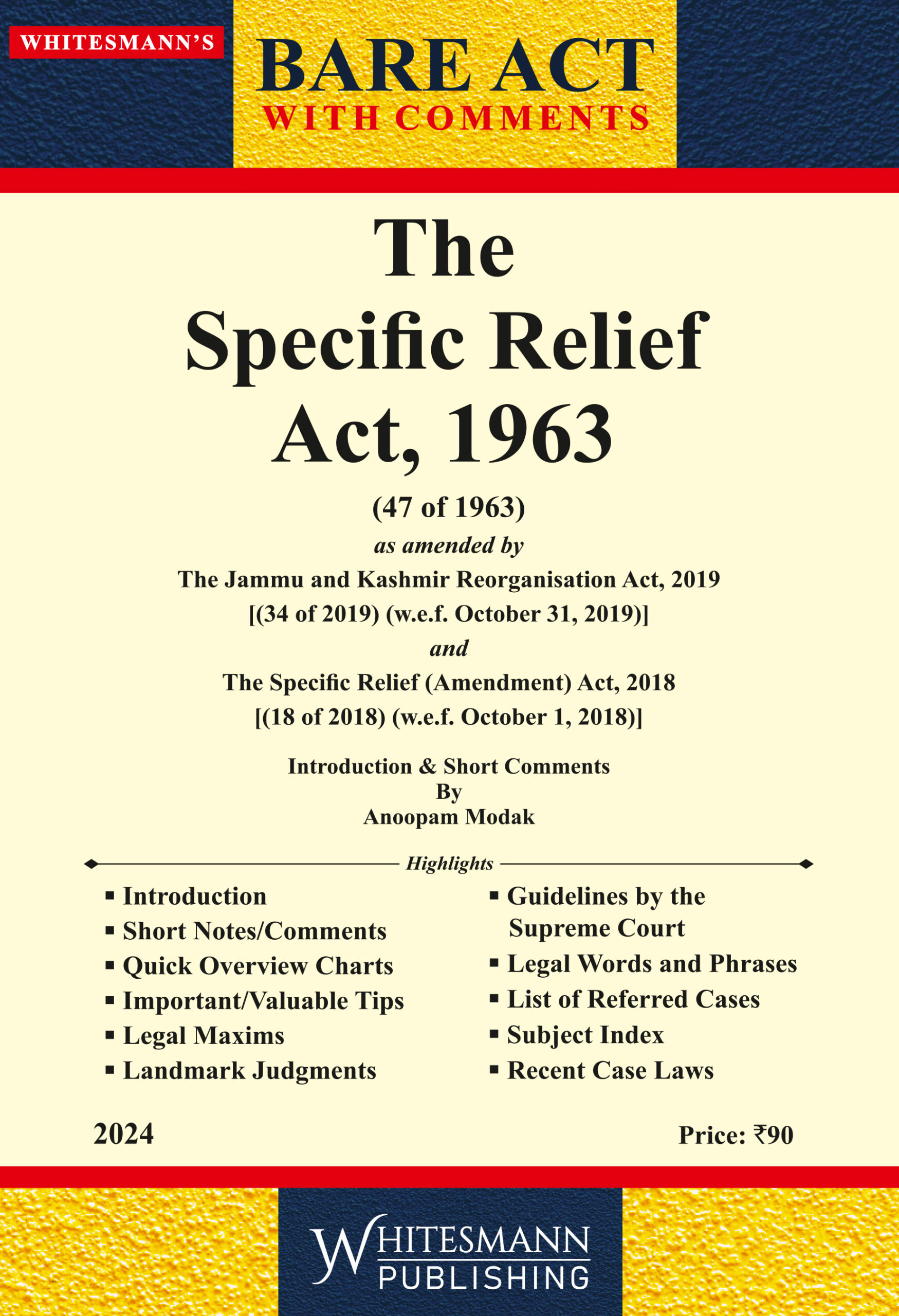 The Specific Relief Act,1963 Bare Acts English with Comments 2024 ...